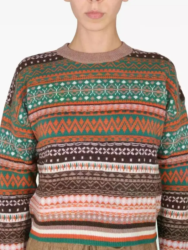 BALLANTYNE Patterned Long-sleeve Sweater - Brown