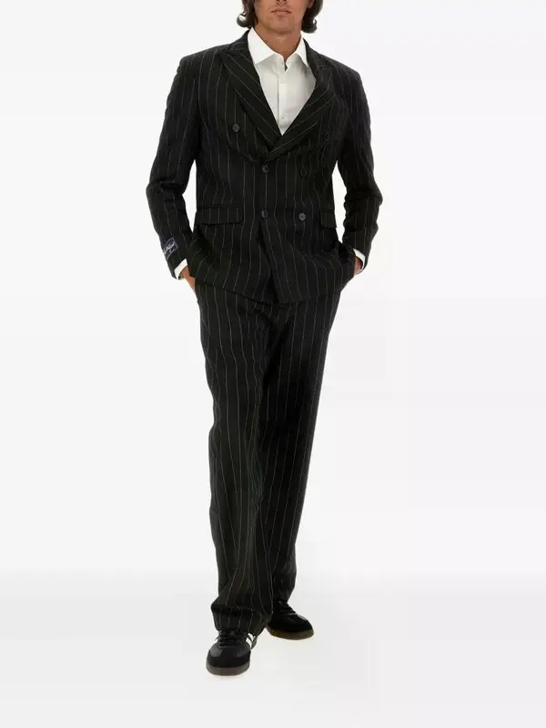 FAMILY FIRST Pinstripe Double-breasted Blazer