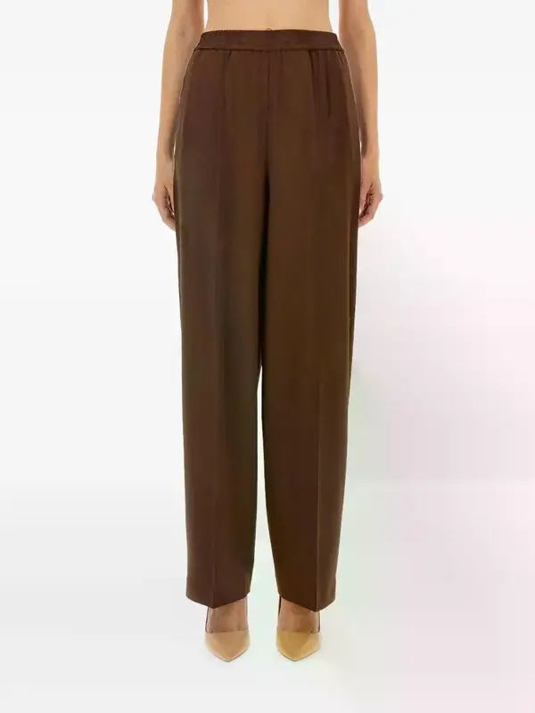 Fabiana Filippi Elasticated-waistband Wool Trousers - Brown
