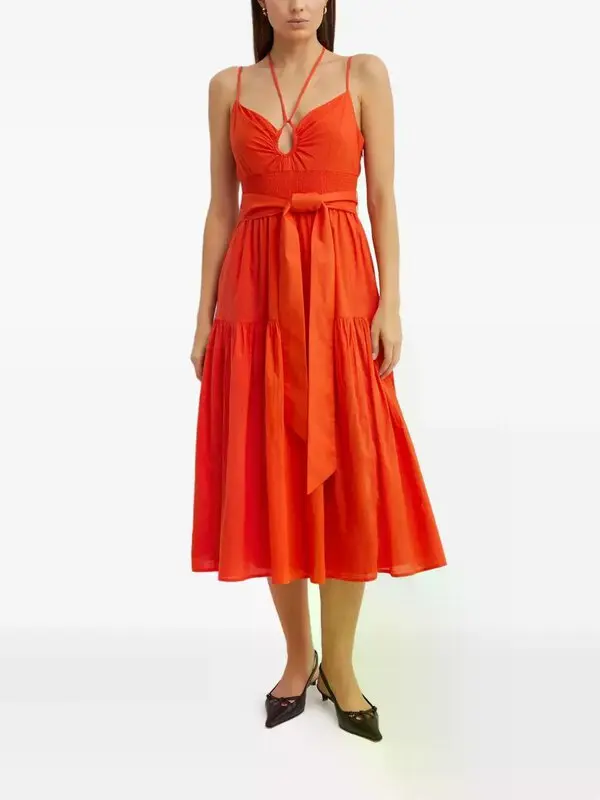 strapless open back dress Burnt Orange Chiffon Mismatched Sheath Side Slit Bridesmaid Dresses, CB0228 main image 0