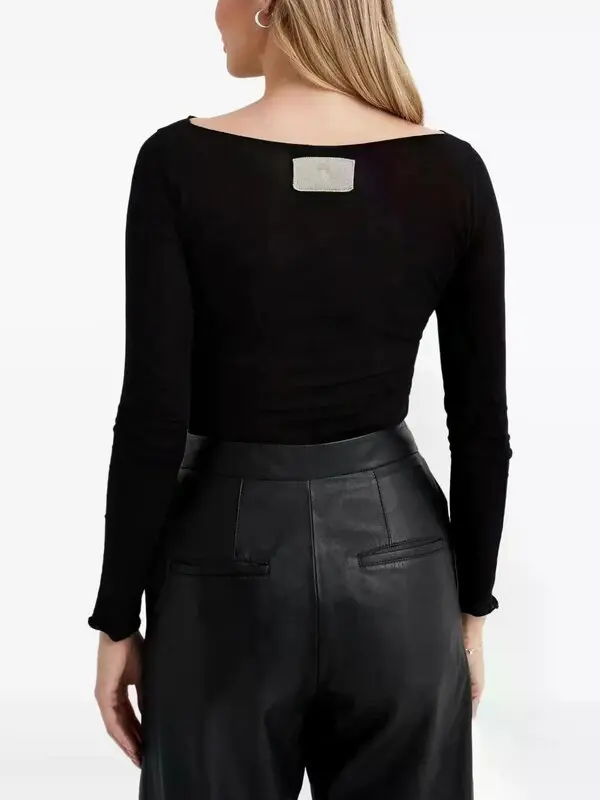 AYA MUSE Long-sleeve Boat-neck Top - Black