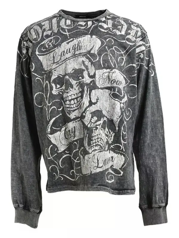 BREATH Skull-print Long-sleeve T-shirt