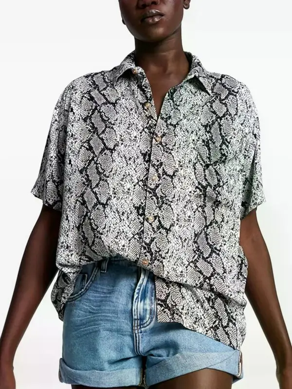 ONETEASPOON Snake-print Shirt