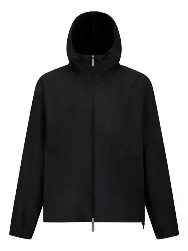 Herno Hooded Zip-up Jacket - Black