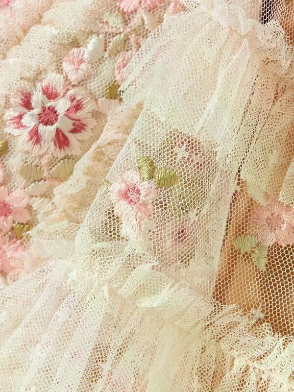 NEEDLE & THREAD Floral-embroidered Maxi Dress