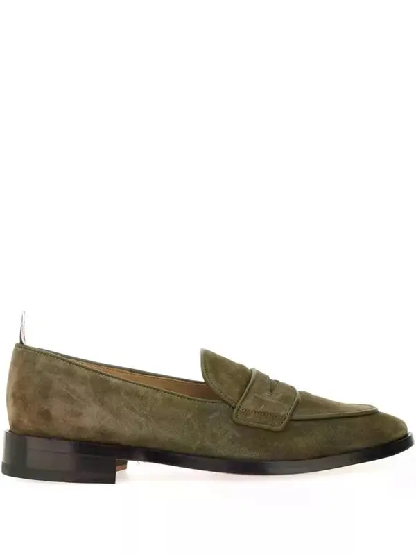 Thom Browne Suede Penny Loafers - Green