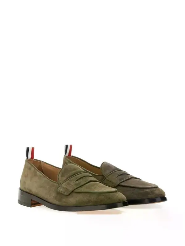 Thom Browne Suede Penny Loafers - Green