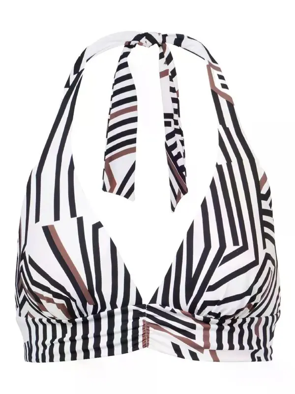 Max Mara Alberta Striped Bikini Top - White