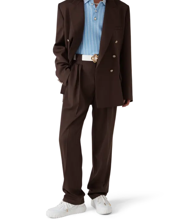 Casablanca Wool Pleated Tailored Trousers - Multicolor