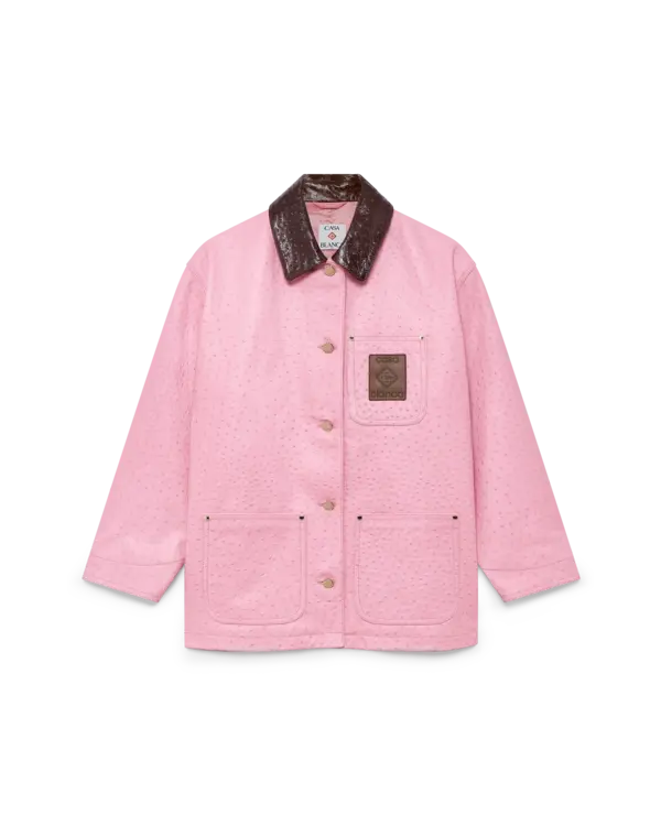 Casablanca Embossed Leather Workwear Coat