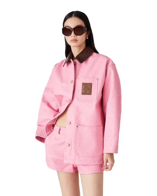 Casablanca Embossed Leather Workwear Coat