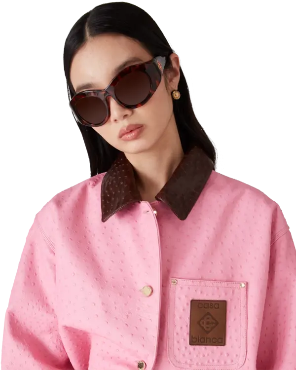 Casablanca Embossed Leather Workwear Coat