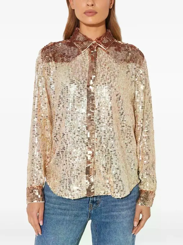 ONETEASPOON Sequin-embellished Button-down Shirt