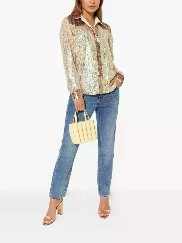 ONETEASPOON Sequin-embellished Button-down Shirt