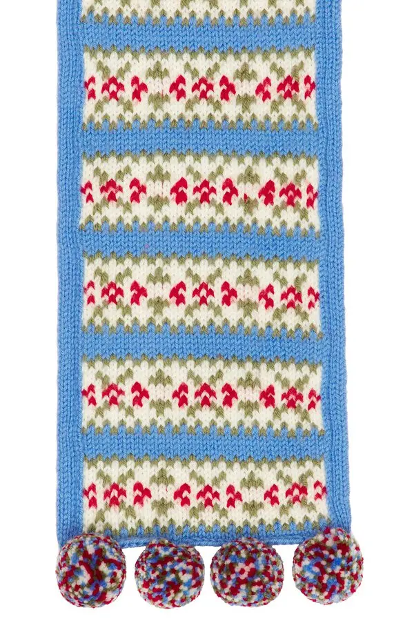 BODE Wedgewood Scarf In Cream,blue
