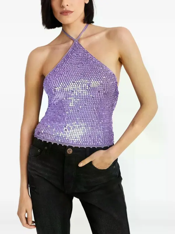 Retrofete Sequin Halterneck Top