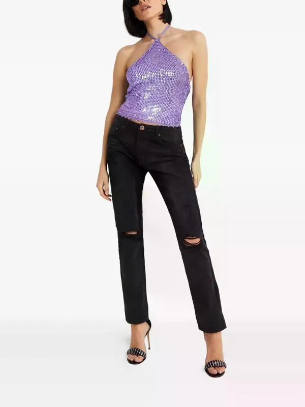 Retrofete Sequin Halterneck Top