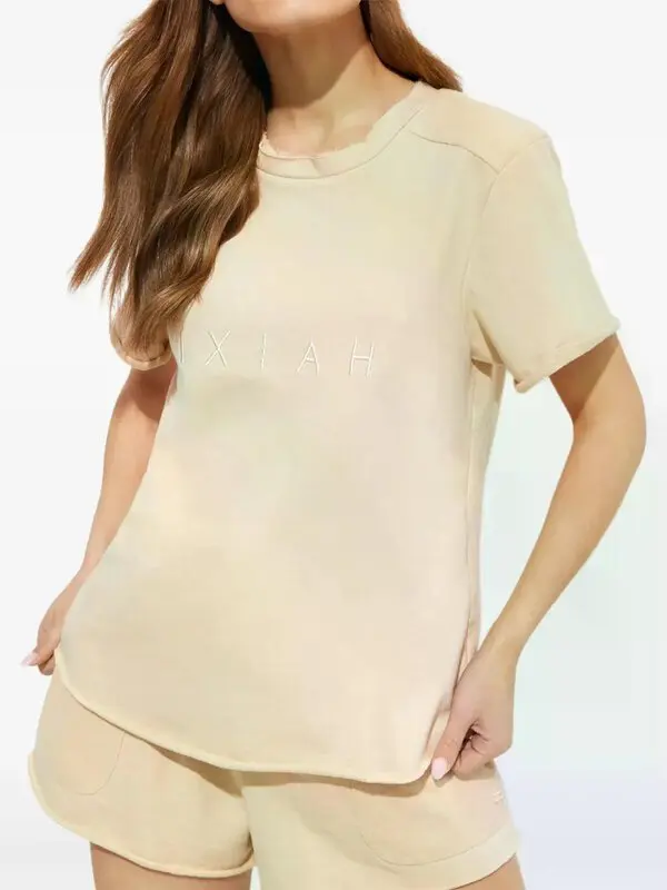 IXIAH Signature Embroidered T-shirt - Neutrals