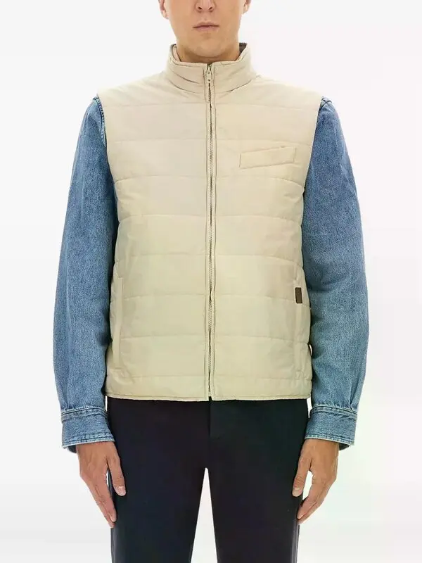 FAY Quilted Zipped Gilet - Neutrals