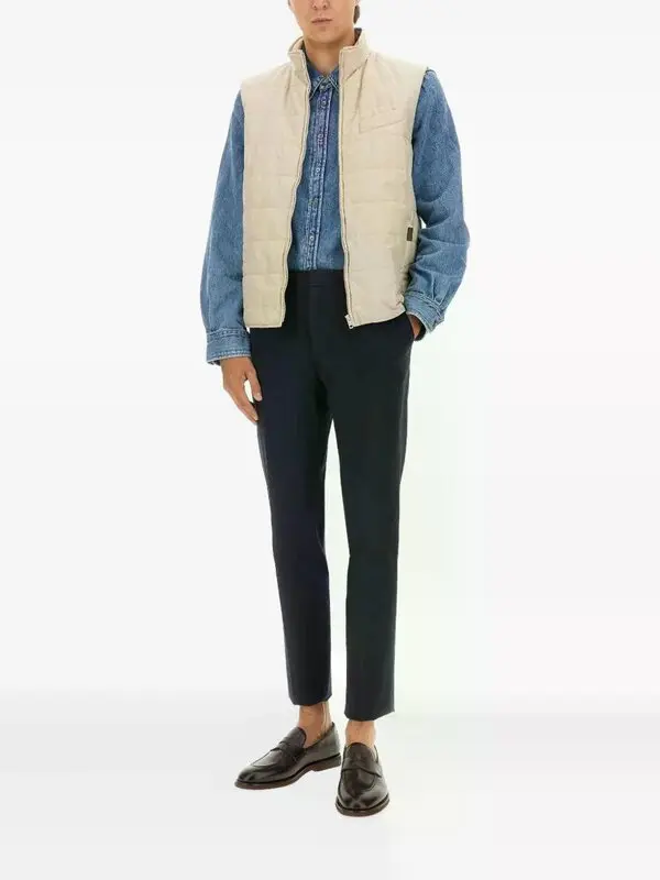 FAY Quilted Zipped Gilet - Neutrals