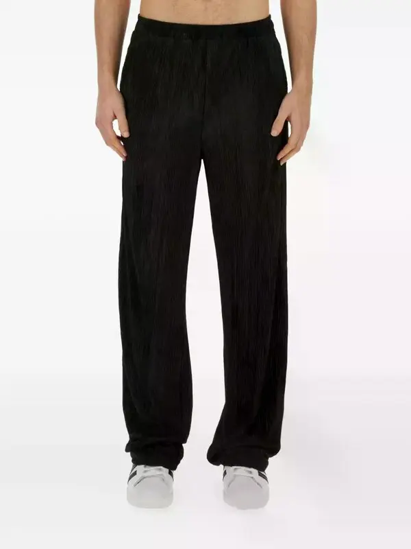 FAMILY FIRST Pleated Elasticised-waistband Sweatpants - Black