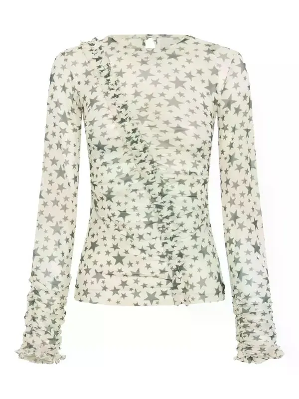 ONETEASPOON Star-print Ruffled Top