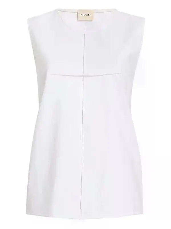 Khaite Allo Sleeveless Vest - White