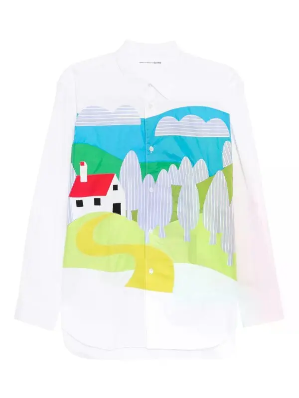 Comme Des Garçons Graphic-appliqué Shirt - White