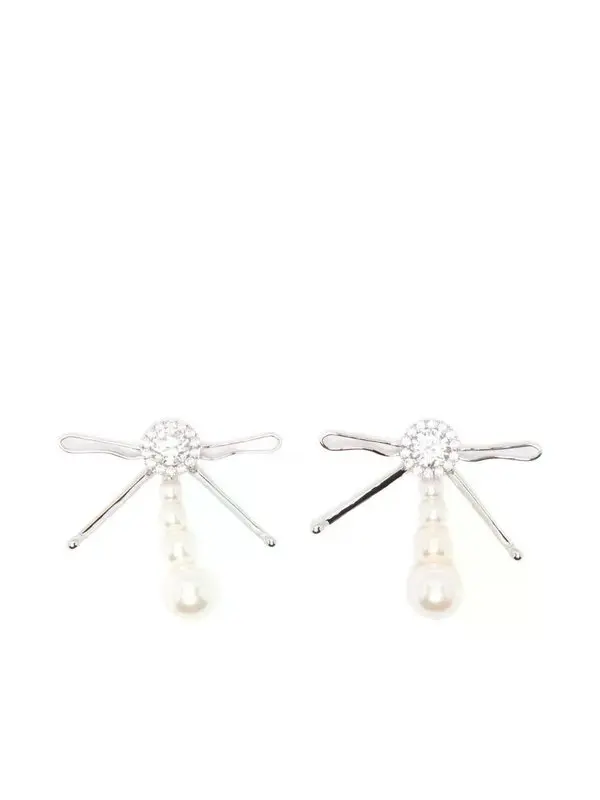 SHUSHU/TONG Bow-design Drop Earrings - Silver