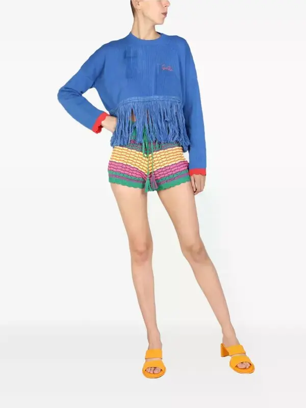 GALLO Fringed Long-sleeves Sweater