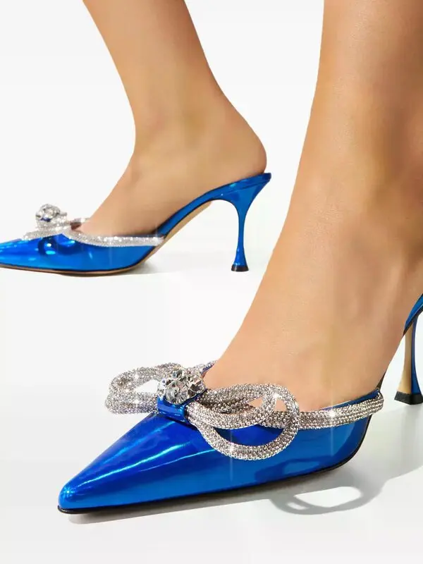 Mach & Mach Pointed Crystal-bow Mules