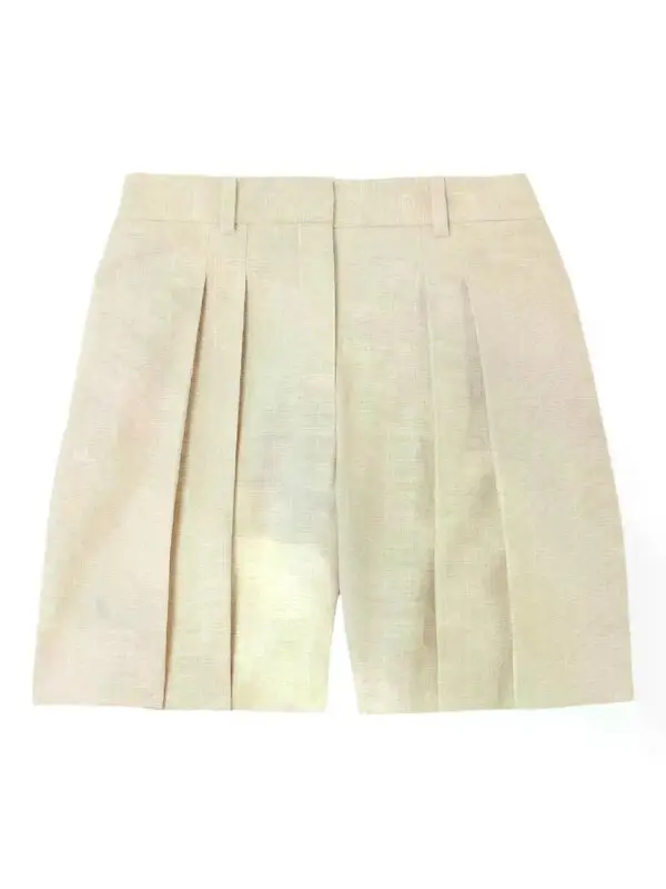 Theory Pleated Tailored Shorts - Neutrals