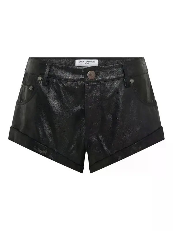 ONETEASPOON Leather Cuffed Shorts