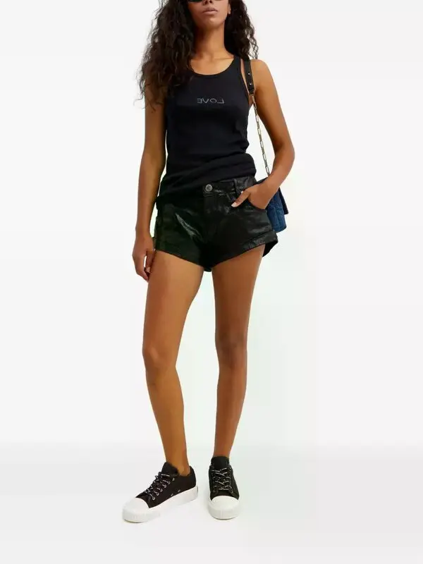ONETEASPOON Leather Cuffed Shorts