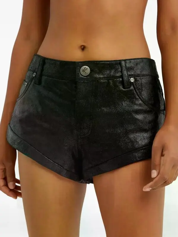 ONETEASPOON Leather Cuffed Shorts