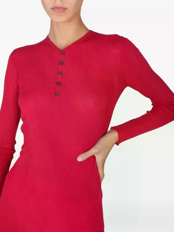 Dsquared2 Button Ribbed Sweater - Red