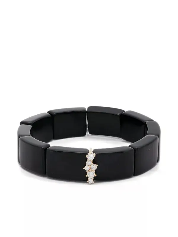 SYDNEY EVAN 14k Yellow Gold Diamond And Onyx Bracelet - Black