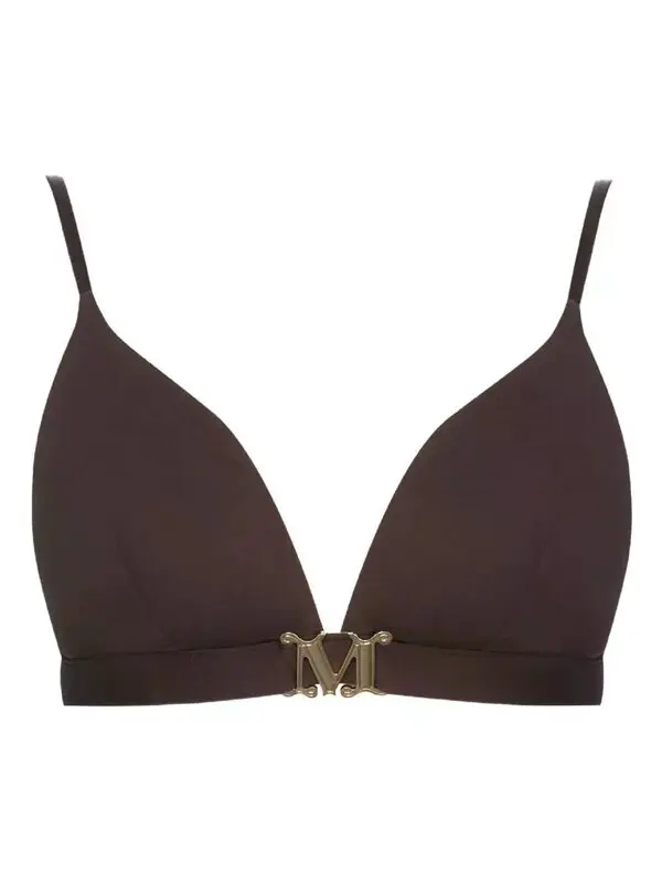 Max Mara Logo Letter Bikini Top - Brown