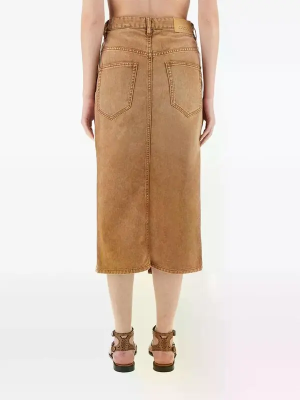 Isabel Marant Front-slit Denim Midi Skirt