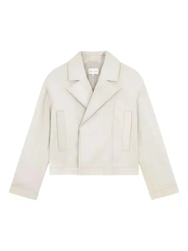 Loulou De Saison Wide-lapel Leather Jacket - Neutrals