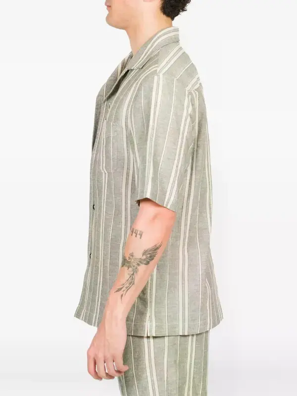 PAOLO PECORA Striped-pattern Short-sleeve Shirt
