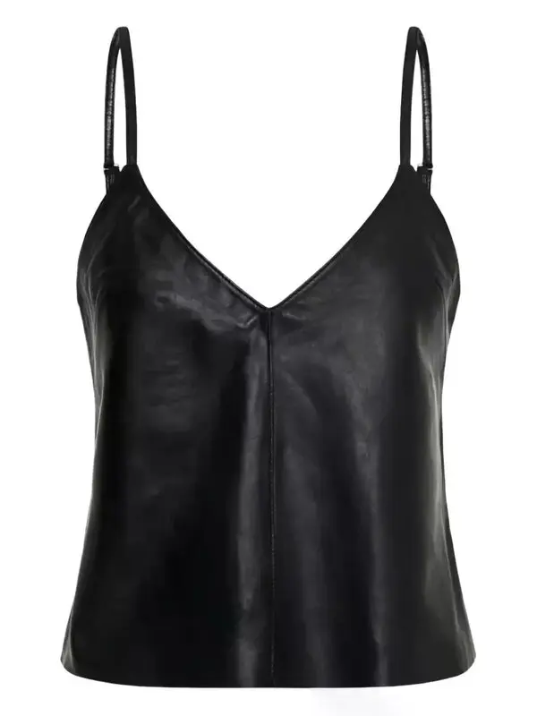 ONETEASPOON Leather V-neck Tank Top