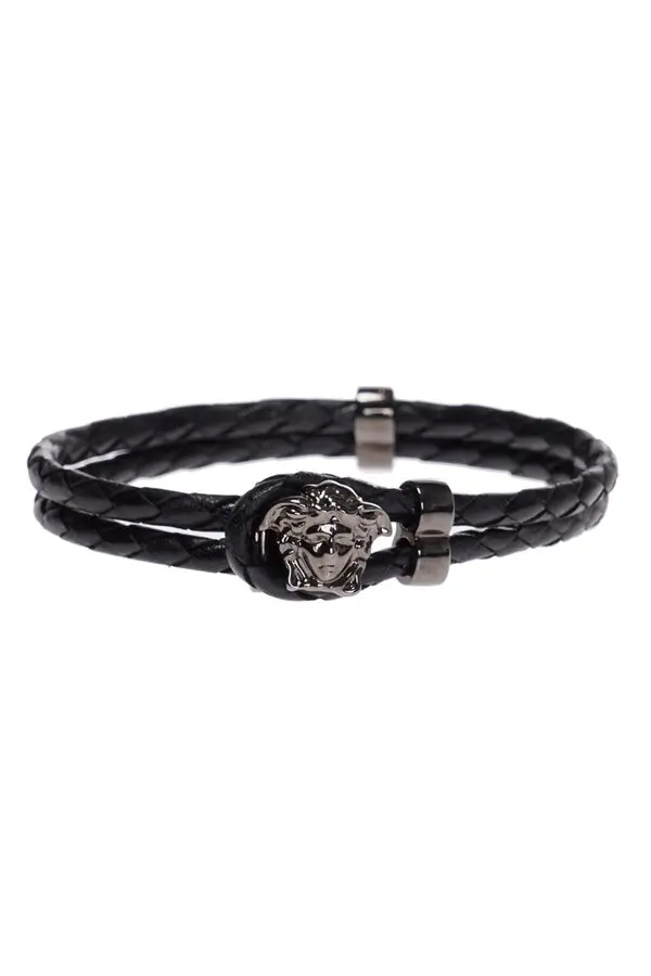 Versace Medusa Head Braided Bracelet - Black