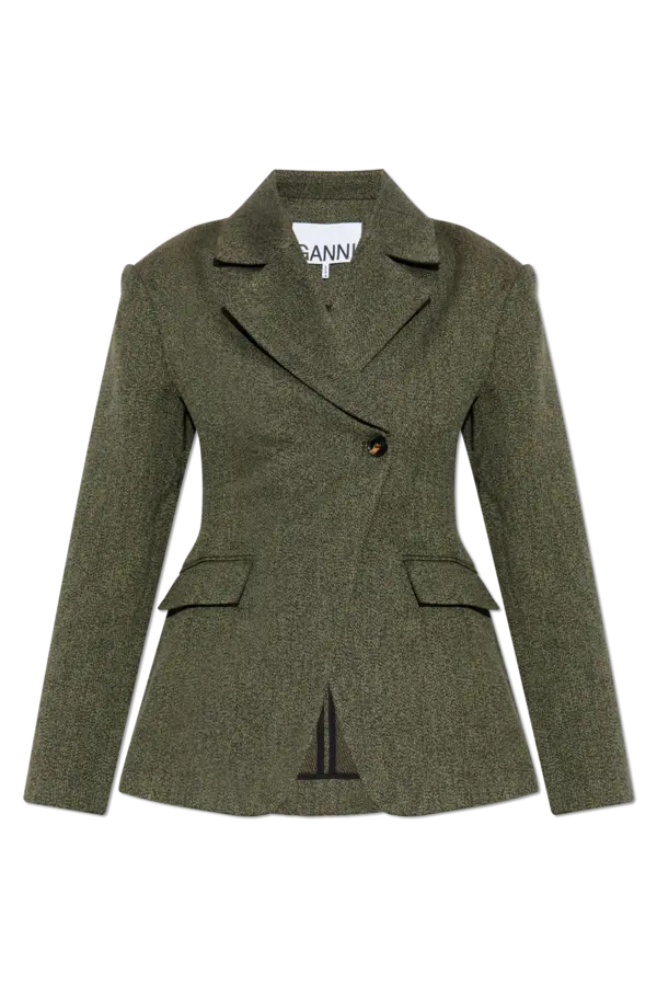 GANNI Wool-trimmed Blazer