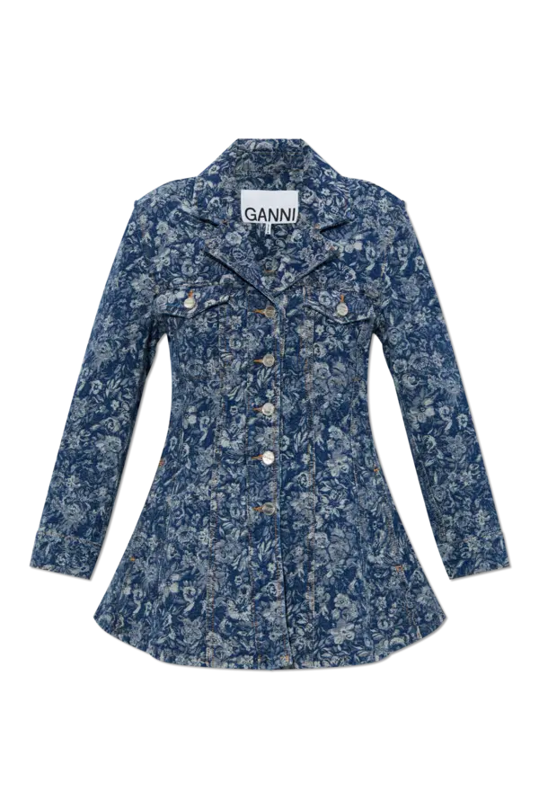 GANNI Jacquard Denim Blazer