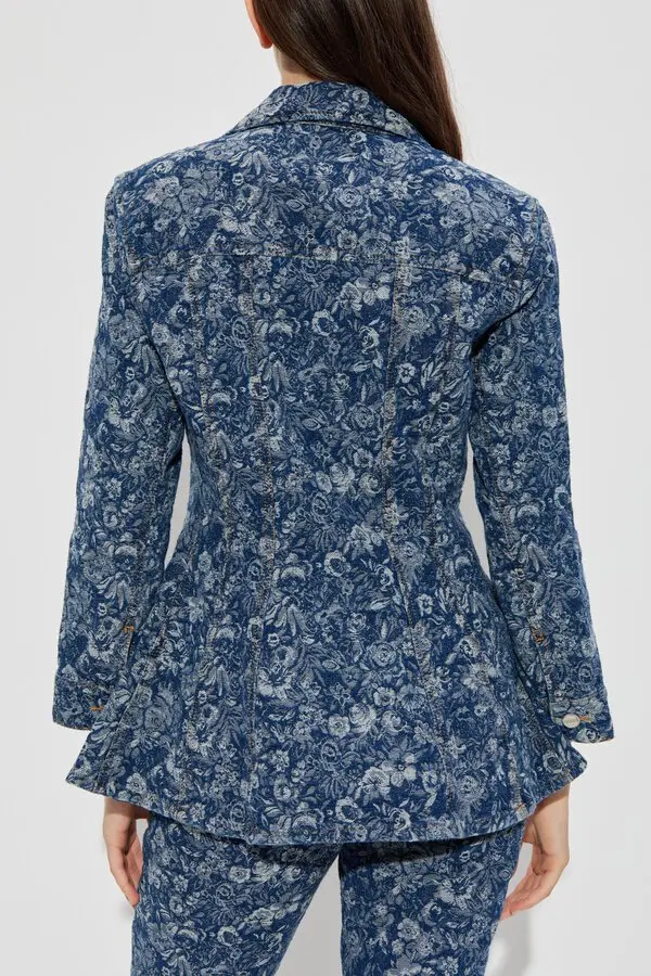 GANNI Jacquard Denim Blazer