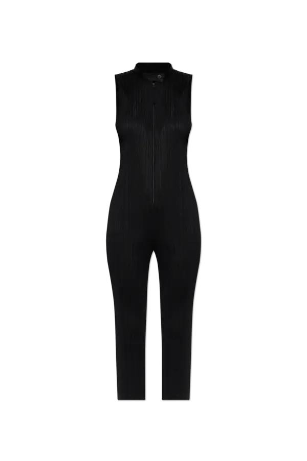 Issey Miyake Sleeveless Pleated Jumpsuit - Black