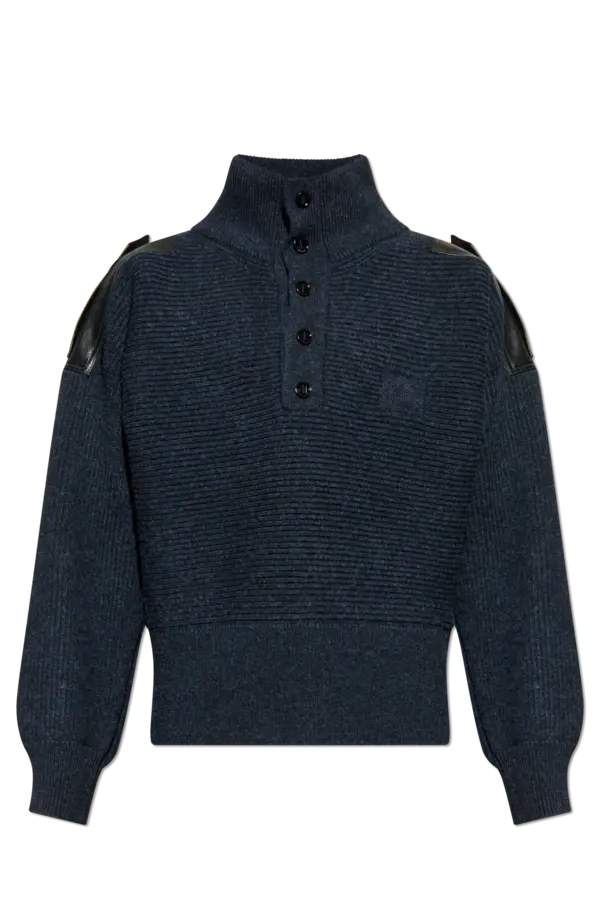 Burberry Sweater With Leather Epaulettes