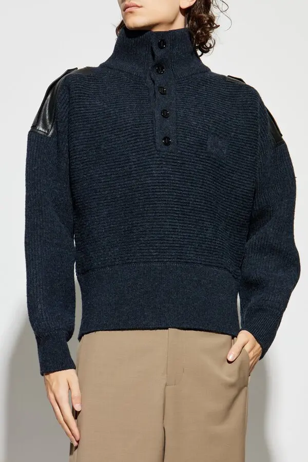 Burberry Sweater With Leather Epaulettes