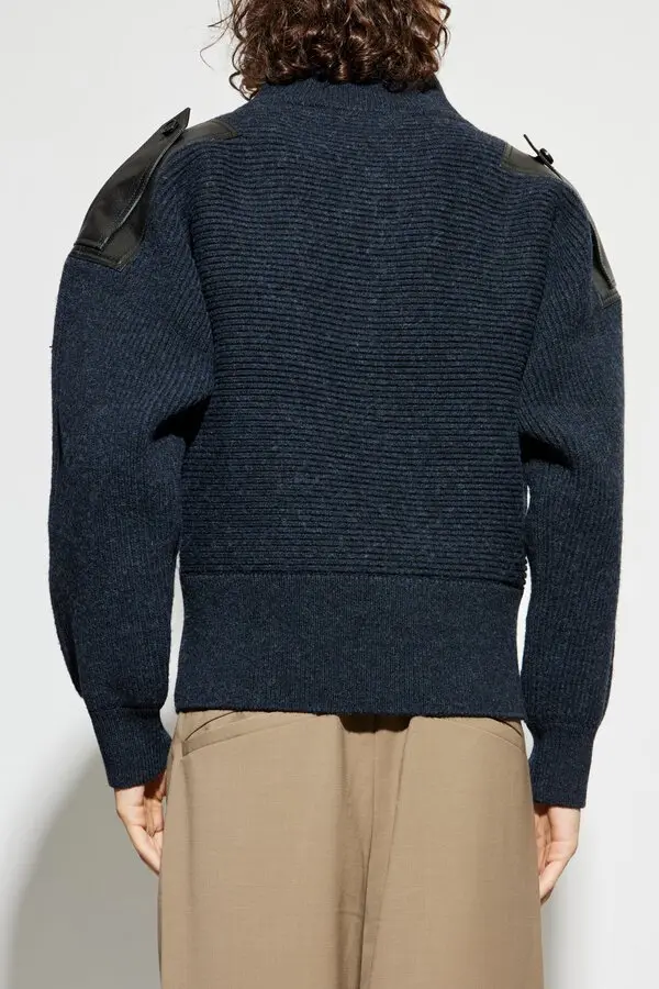 Burberry Sweater With Leather Epaulettes